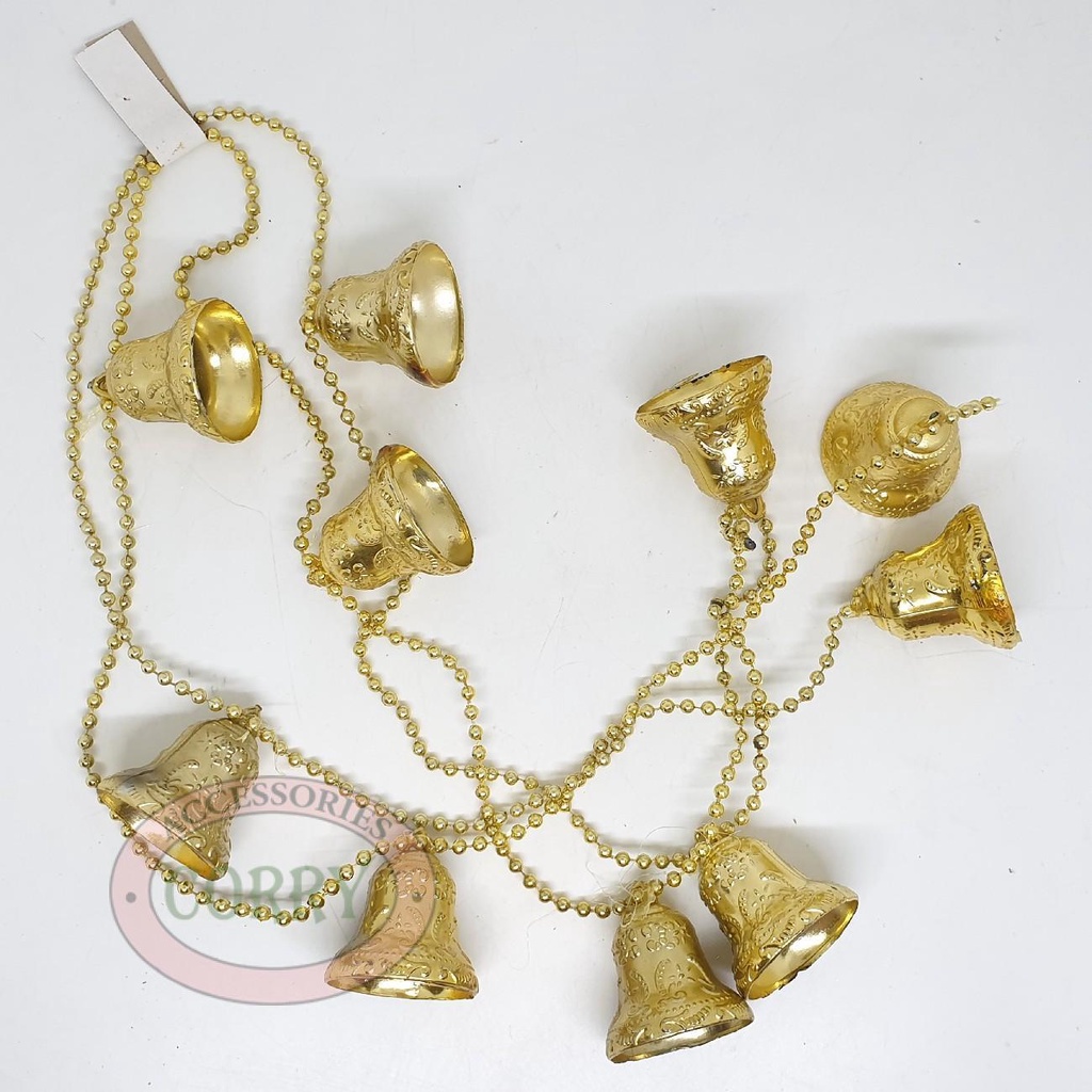 Jual Rantai Pohon Natal Lonceng Bintang Gold Hiasan Christmas 1.5 Meter ...