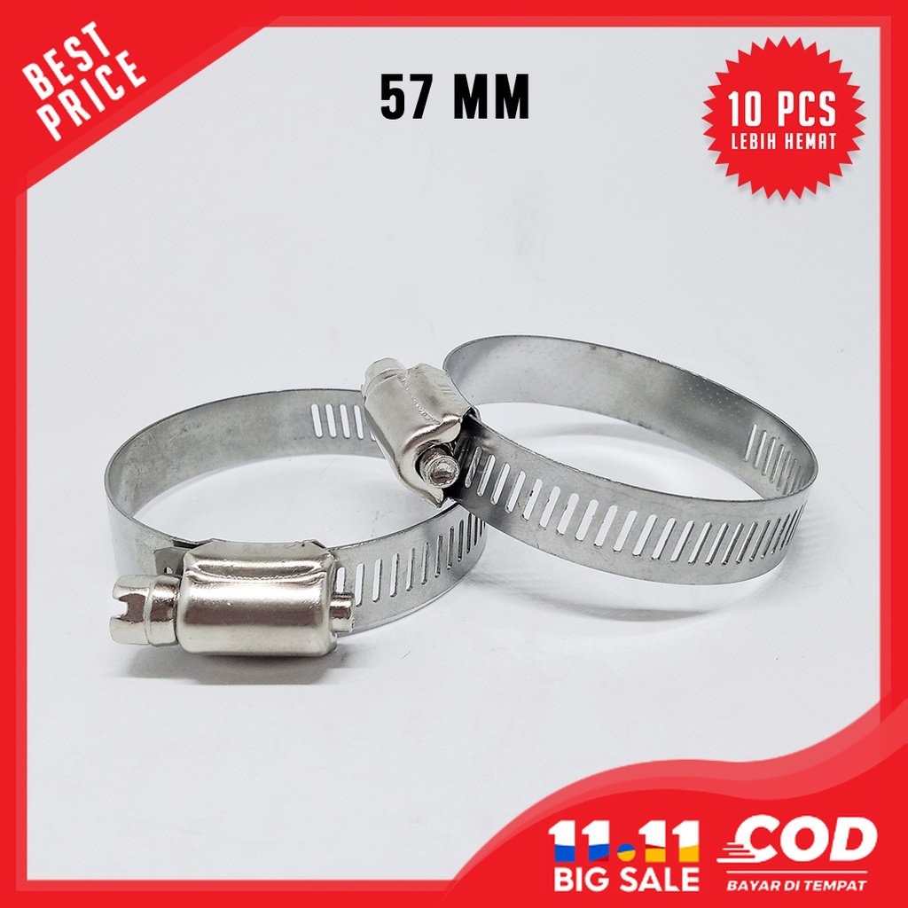Jual Klem Selang Plat Hose Clamp ukuran 2 1/4" dim (57 mm) inch inci ...