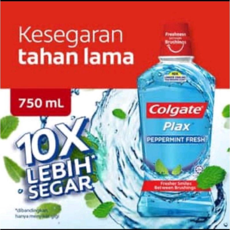 Jual Colgate Plax Mouthwash Peppermint 750MI (Obat Kumur 750 ml ...