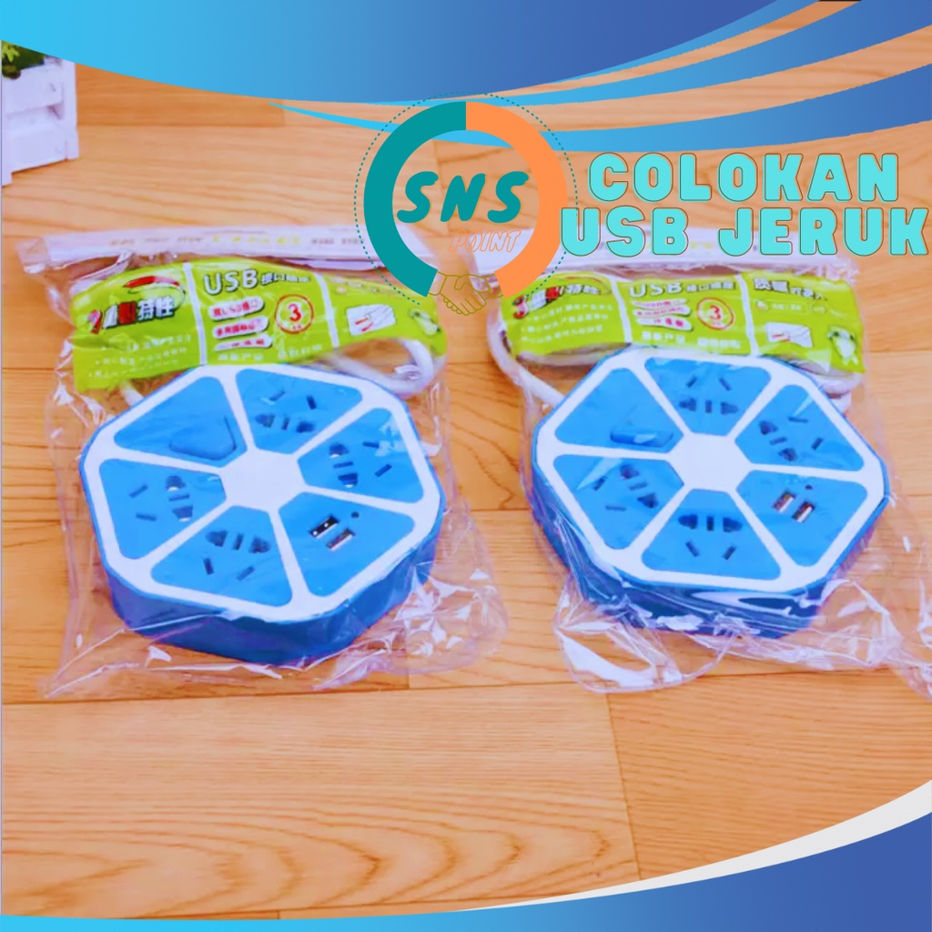 Jual SNS POINT Stop Kontak Stylish Kabel Roll jeruk Adaptor USB Colokan ...