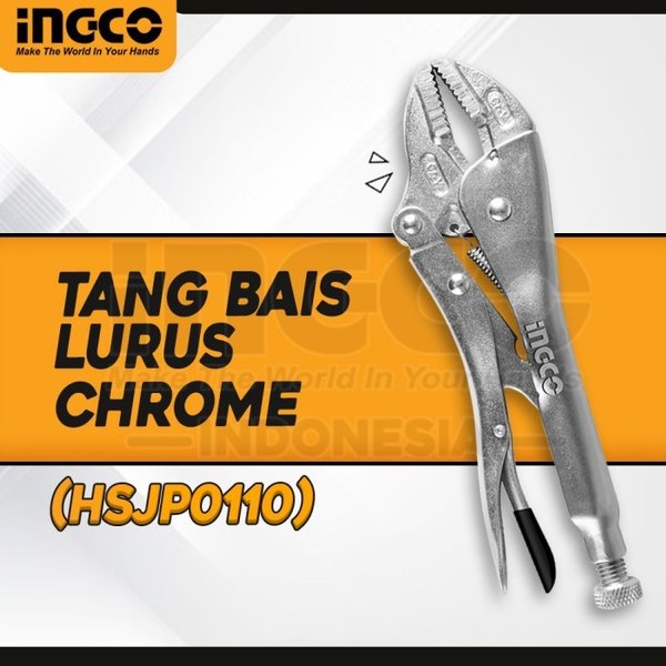Jual Tang Buaya Lurus INGCO HSJP0110 10inch CR-V Locking Grip Pliers ...
