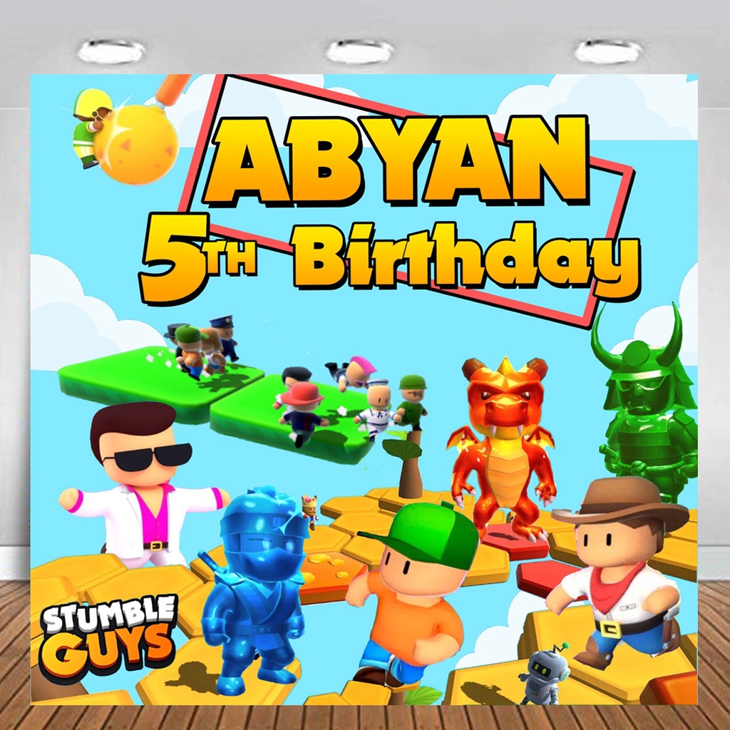 Jual Stumble Guys Backdrop Birthday / Banner Flexi Ulang Tahun / Hiasan ...