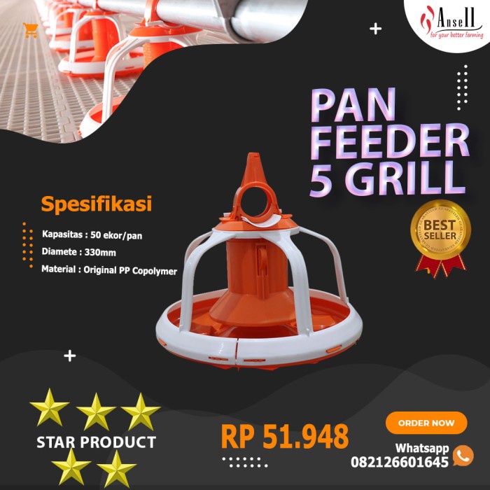Jual Pan Feeder 5 Grill - Tempat Pakan Ayam Otomatis | Shopee Indonesia