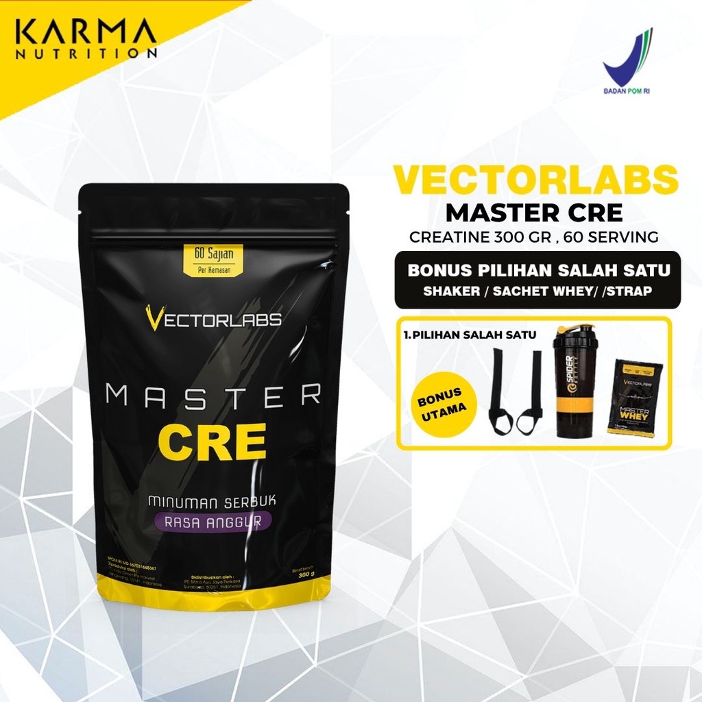 Jual VECTORLABS MASTER CRE 300 GR/CREATINE MONOHYDRATE/HALAL/BPOM ...