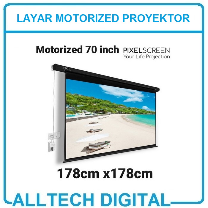 Jual Pixel Layar Proyektor Motorized 70 Inch Remote Otomatis | Shopee ...