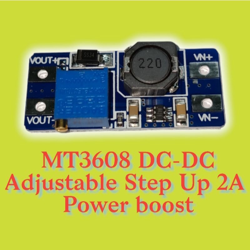 Jual MT3608 DC Adjustable step up boost converter power module MT3608-DC- 2A | Shopee Indonesia