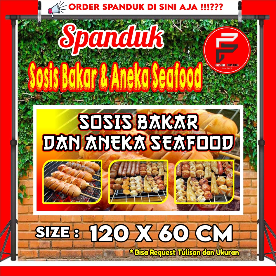 Jual Spanduk Sosis Bakar / Spanduk Aneka Sate Seafood / Banner Warung ...
