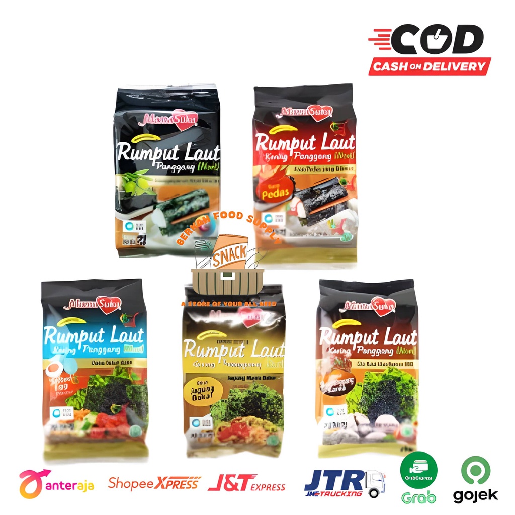 Jual ( BERKAH ) MAMASUKA RUMPUT LAUT Kering Sushi Nori Original Pedas ...