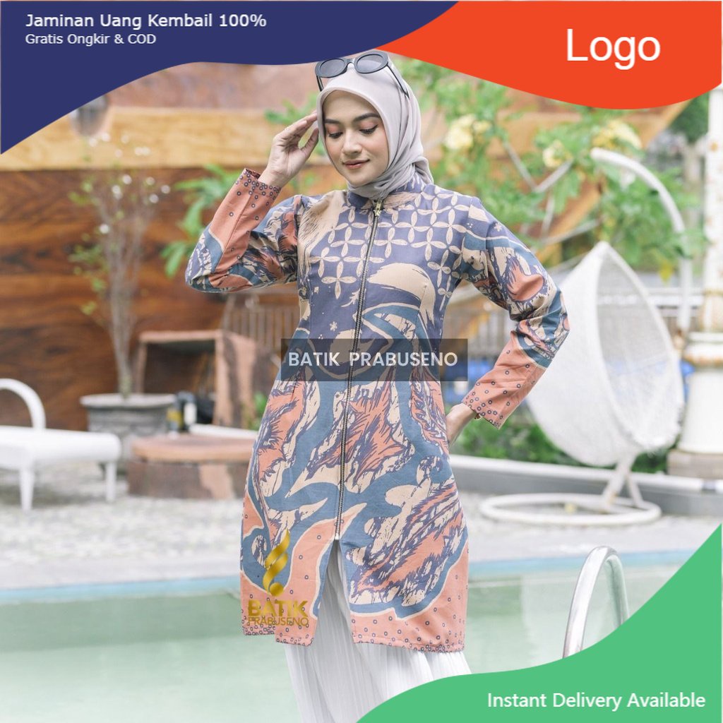 Jual Atasan Tradisional Batik Prabuseno Original Motif RATRI OREN Tunik ...