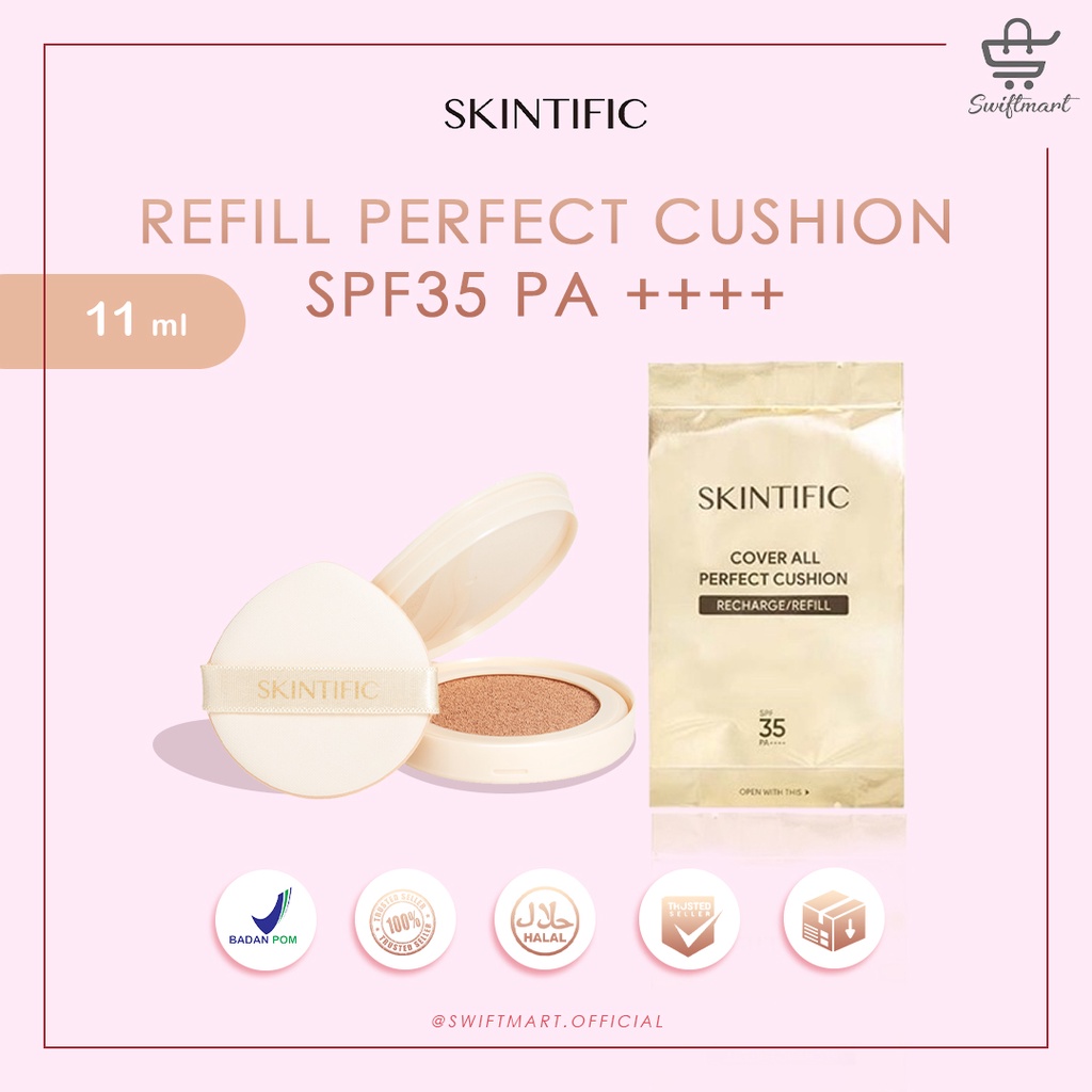 Jual SKINTIFIC Perfect Cushion SPF 35 PA ++++ Kemasan REFILL | Shopee ...
