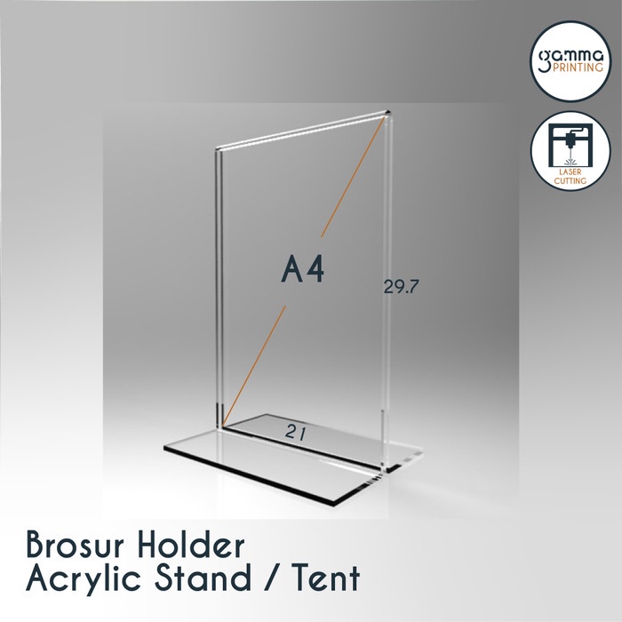 Jual Akrilik Tempat Brosur A4 / Acrylic Tent Card Holder / 2 Sisi ...
