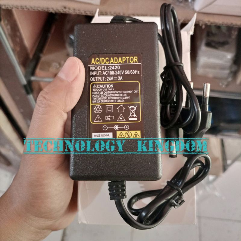 Jual Power Adapter Charger Adaptor Standard 24V 2A Power Supply CCTV Router TV Box Game Console ...