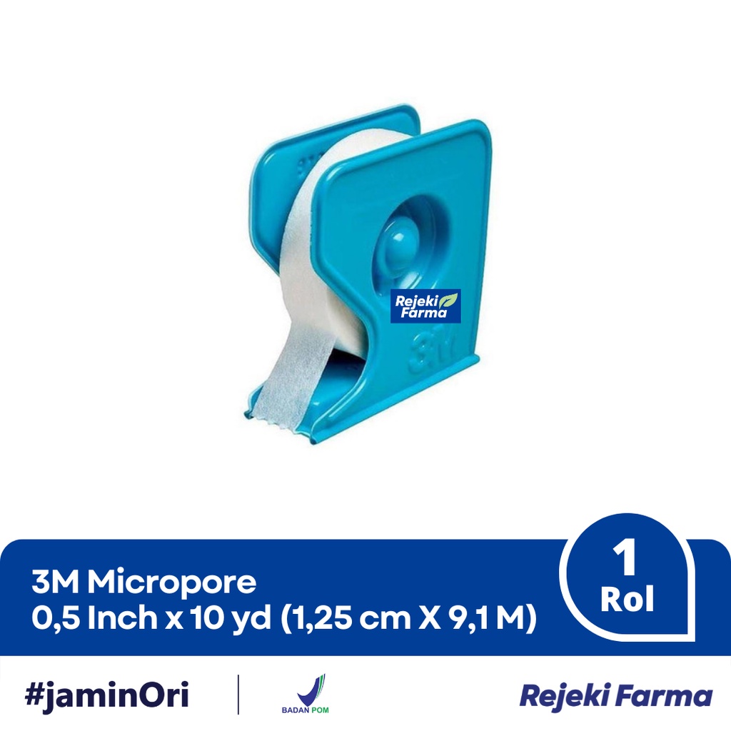 Jual 3M Micropore Surgical Tape 0,5 inch Plaster Medis Perekat Kertas Roll 0.5 inch x 10 yd (1 ...