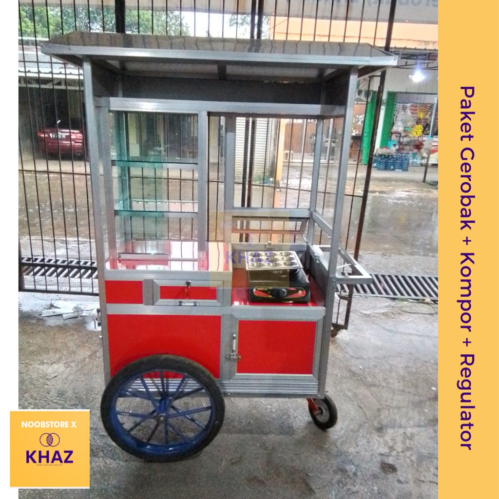 Jual Paket Gerobak Dorong P100 + Kompor + Regulator | Shopee Indonesia