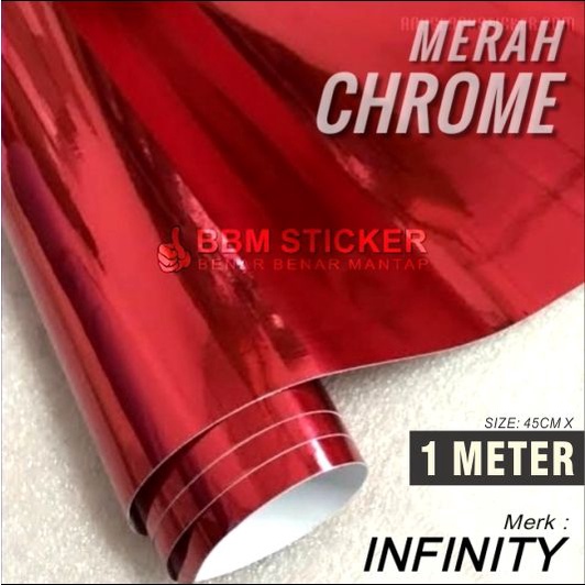Jual Bahan sticker Red CHROME merah krom 45cm x 100cm (1M) | Shopee ...