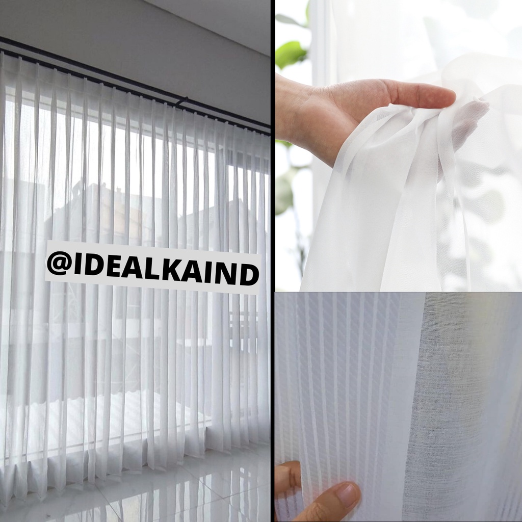 Jual Vitrase Gorden Putih Polos Vitras Transparan Daleman Voile ...