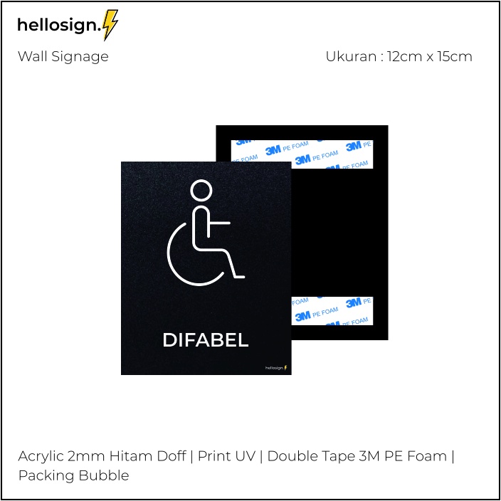 Jual Sign Akrilik DIFABEL | Print Papan Nama Tulisan Akrilik | Sign ...