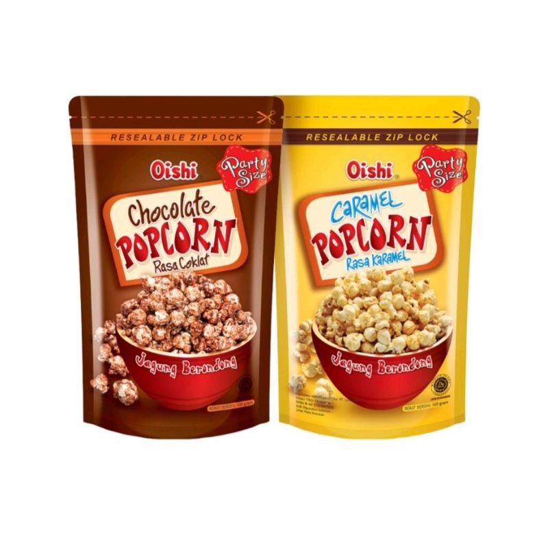 Jual Oishi Popcorn Caramel dan Coklat pop corn 100gr | Shopee Indonesia