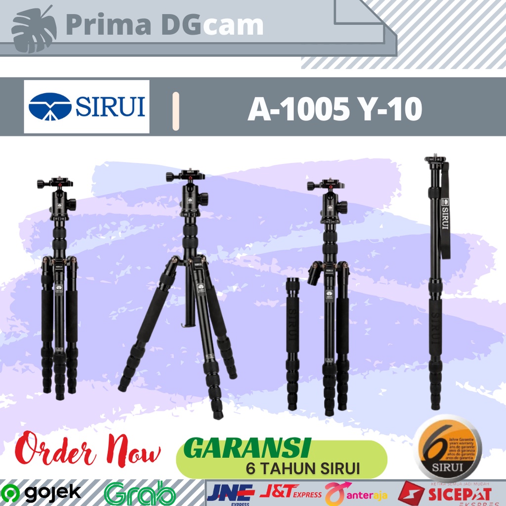 Jual SIRUI A-1005 Aluminum Entry Level Tripod Monopod with Y-10 Head ...