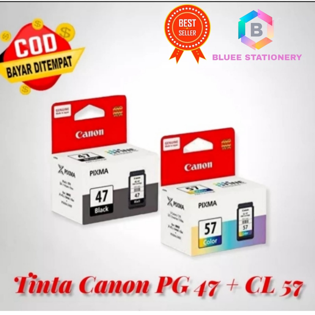 Jual CATRIDGE TINTA CANON PG 47 black + CL 57 colour (1 set) FOR E3171 ...