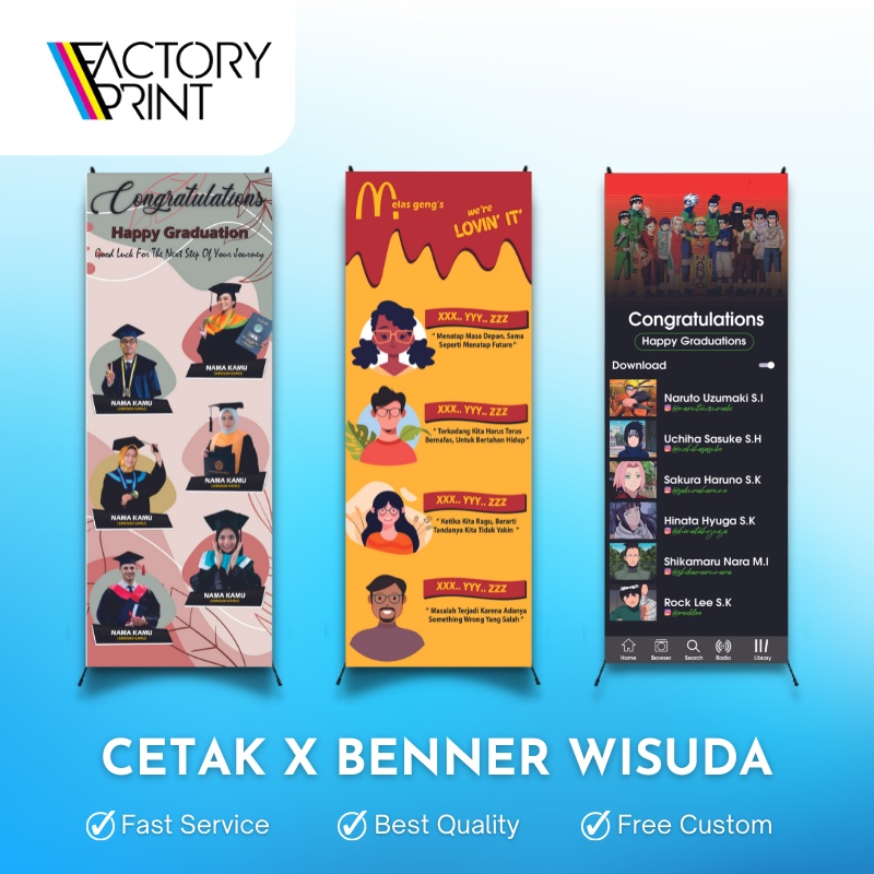 Jual PAKET X BENNER 60 CM x 160 CM + TIANG SPANDUK BENNER WISUDA ...