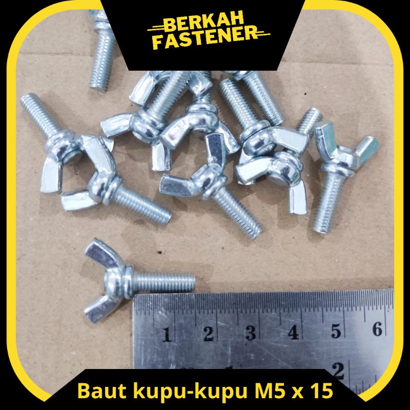 Jual Baut kupu-kupu / wing bolt m5 x 15 | Shopee Indonesia