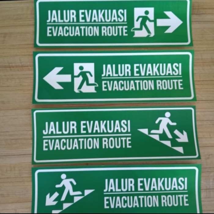 Jual Stiker Rambu K3 Jalur Evakuasi/Evacuation Route A, B, C, D Uk ...