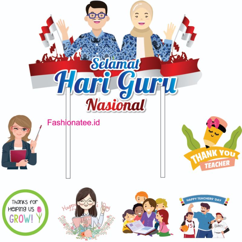 Jual cake topper selamat hari guru happy teachers day medan | Shopee ...