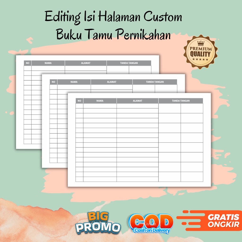 Jual Editing Layout Isi Halaman Buku Tamu Pernikahan Custom | Shopee ...