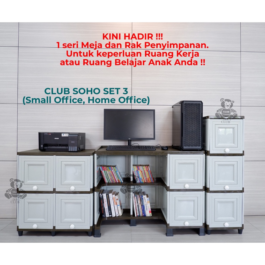 Jual MEJA BELAJAR / MEJA TULIS / MEJA KERJA CLUB SOHO / LEMARI BUKU SERBAGUNA | Shopee Indonesia