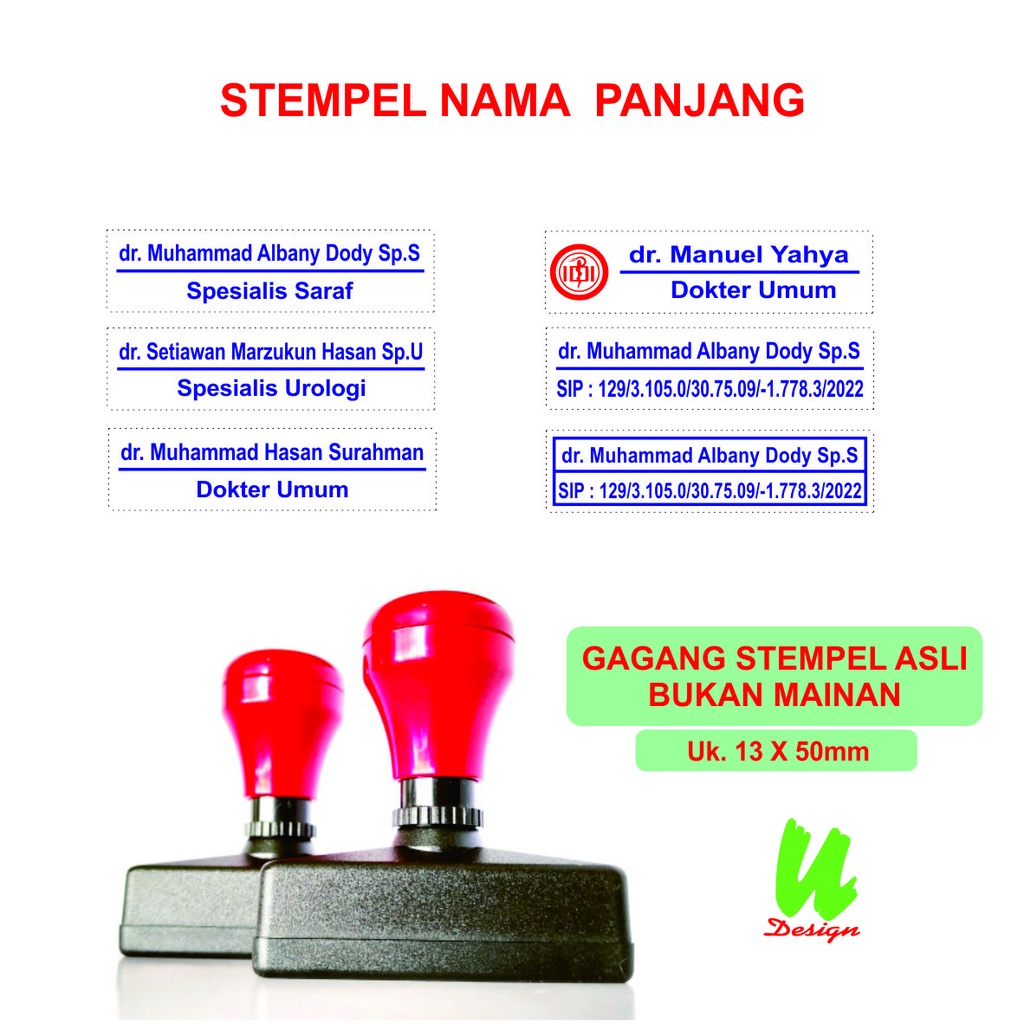 Jual Stempel Nama Dokter / Perawat / Tulisan Panjang | Shopee Indonesia