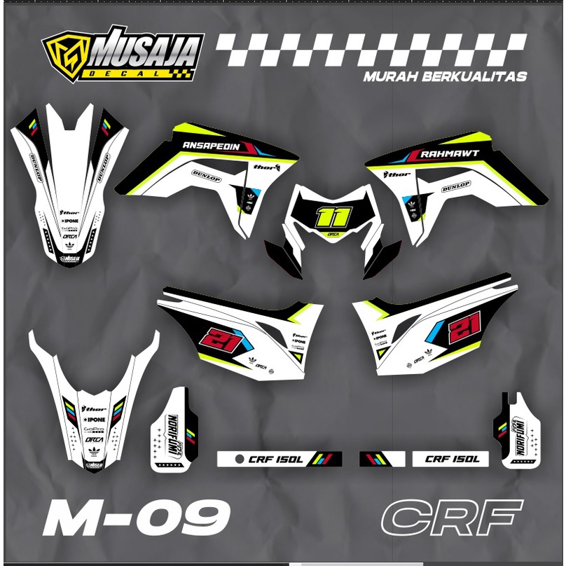 Jual Decal CRF 150L putih hitam stabilo keren full body - Dekal crf 150 ...