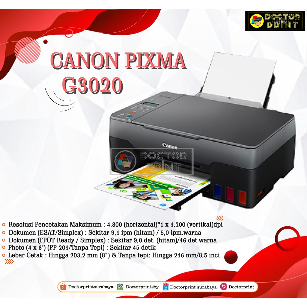 Jual Printer Canon G3020 Wifi All in One | Shopee Indonesia