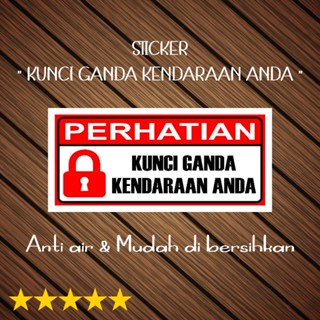 Jual Stiker Harap Kunci Ganda Kendaraan Sticker Kunci Ganda Kendaraan ...