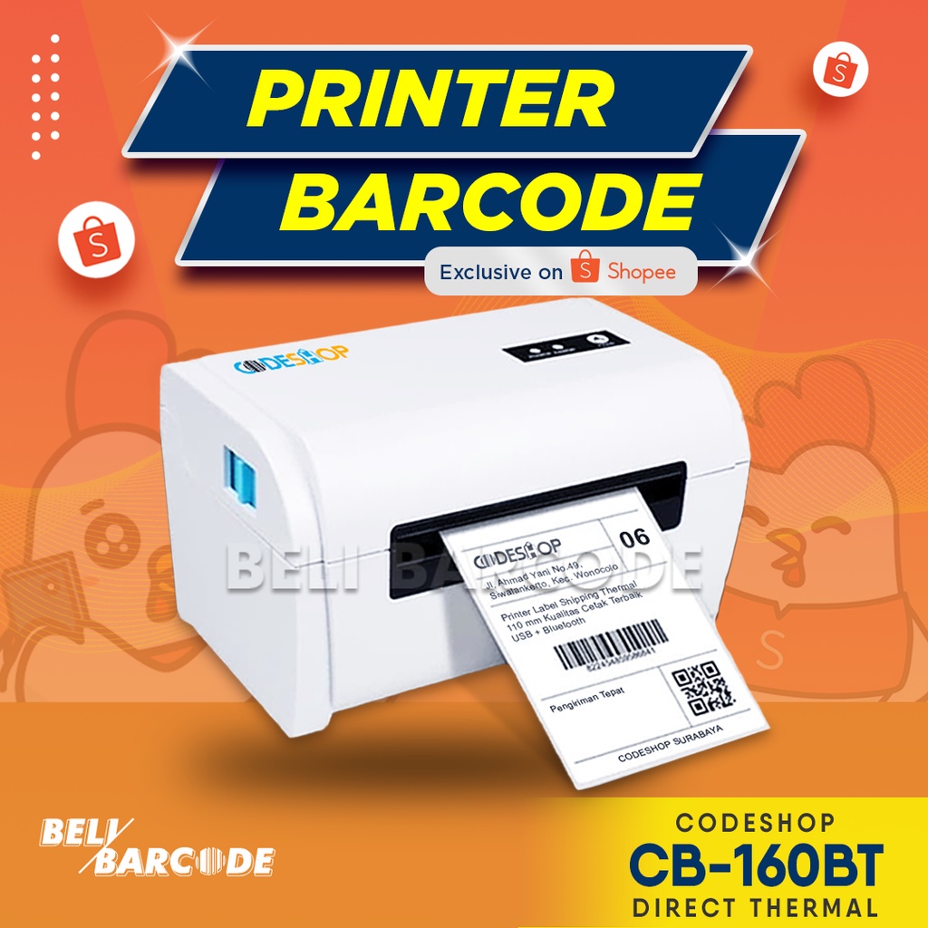 Jual Printer Barcode Codeshop CB-160 BT USB Bluetooth Cetak Label Auto ...