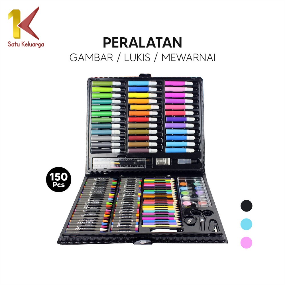 Jual Satu Keluarga Crayon Set Pensil Warna Isi 150PCS A28 Peralatan ...