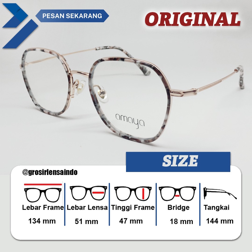 Jual FRAME KACAMATA ORIGINAL AMAYA SIZE 51 FULL FRAME | Shopee Indonesia