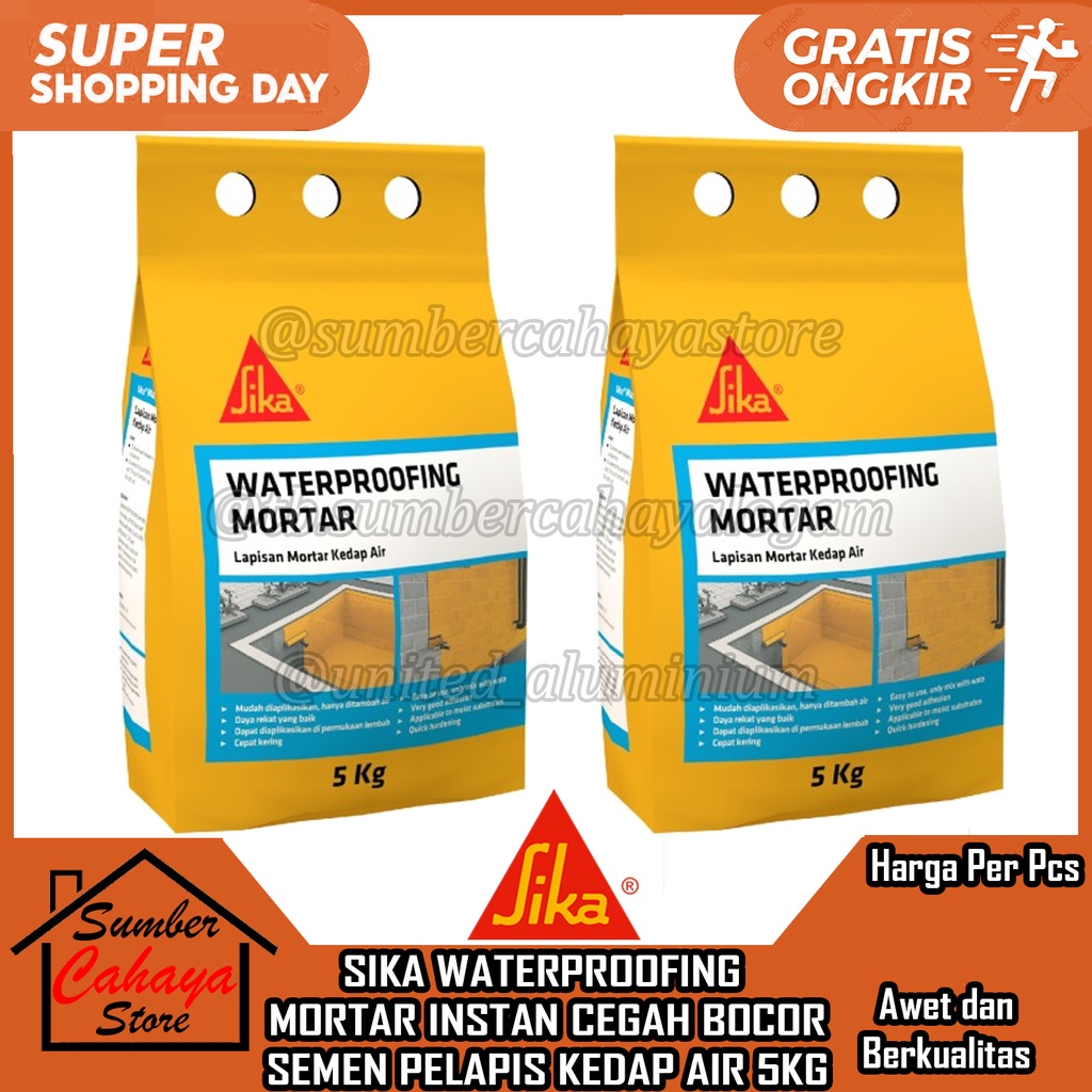 Jual SIKA WATERPROOFING MORTAR INSTAN CEGAH BOCOR SEMEN PELAPIS KEDAP ...