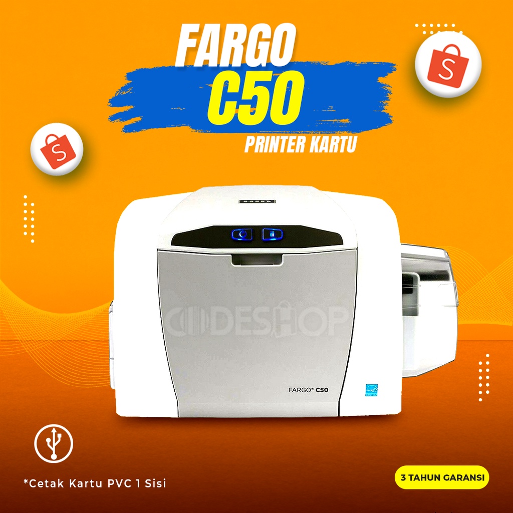 Jual Fargo C50 Printer ID Card Single Side 300 Dpi | Shopee Indonesia