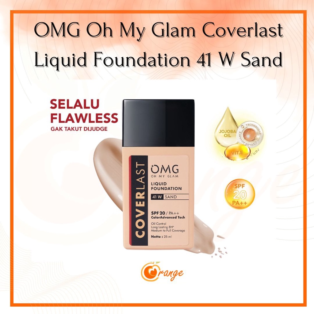 Jual OMG Oh My Glam Coverlast Liquid Foundation 41 W Sand - Alas Bedak ...