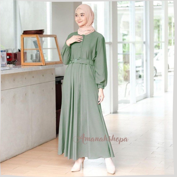 Jual GAMIS WANITA PREMIUM RETAIL DISTRO ON MODEL BASIC DRESS MINT GREEN ...