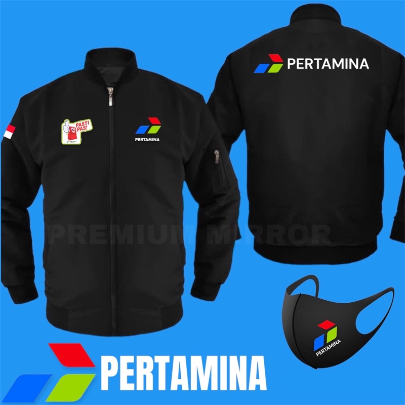 Jual jaket bomber pertamina seragam spbu jaket terbaru | Shopee Indonesia