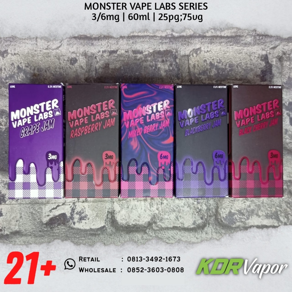 Jual Monster Vape Labs 60ML Raspberry Blackberry Mixed Berry Black ...