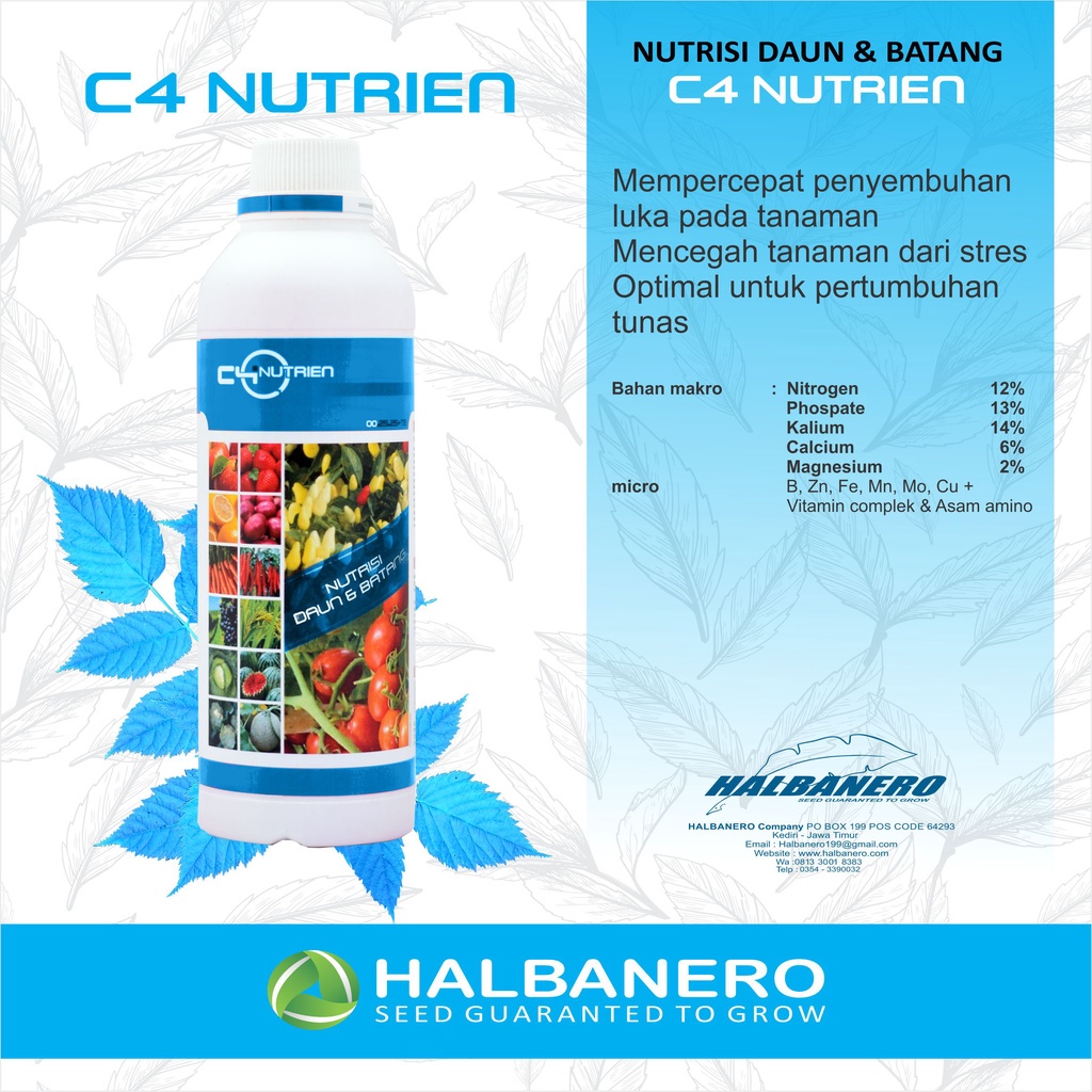 Jual PUPUK C4 NUTRIEN BIRU NUTRISI DAUN DAN BATANG HALBANRO 500 ML | Shopee Indonesia
