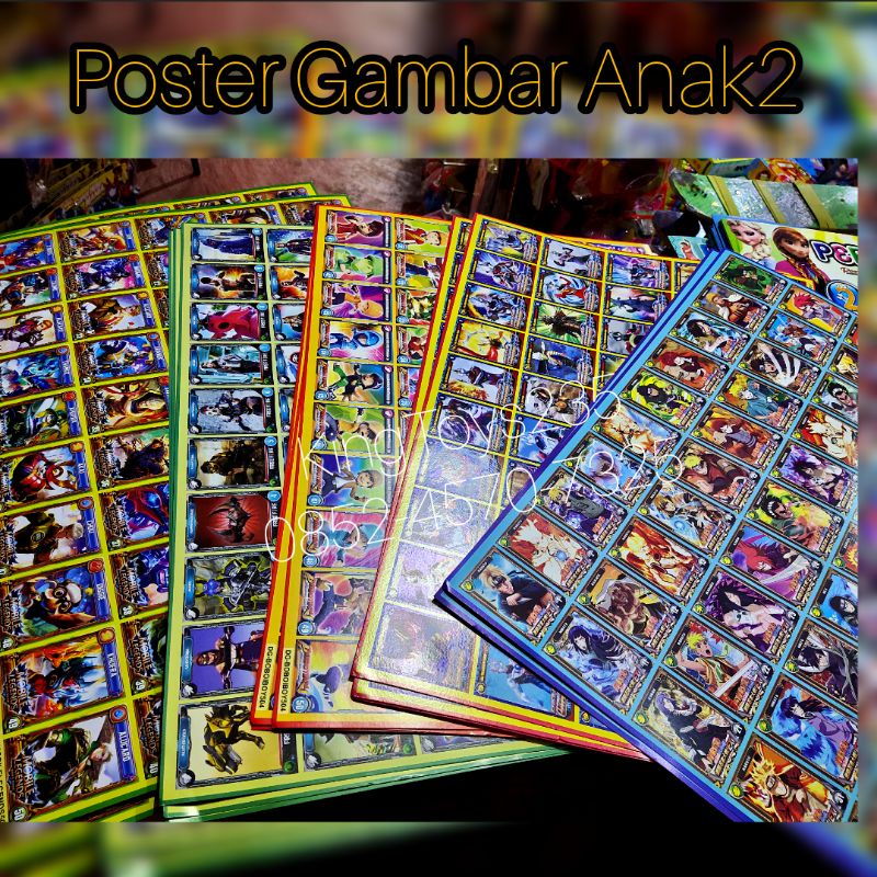 Jual Poster Gambar Gambaran Anak Belajar Karakter Kartun Anime Cabut ...