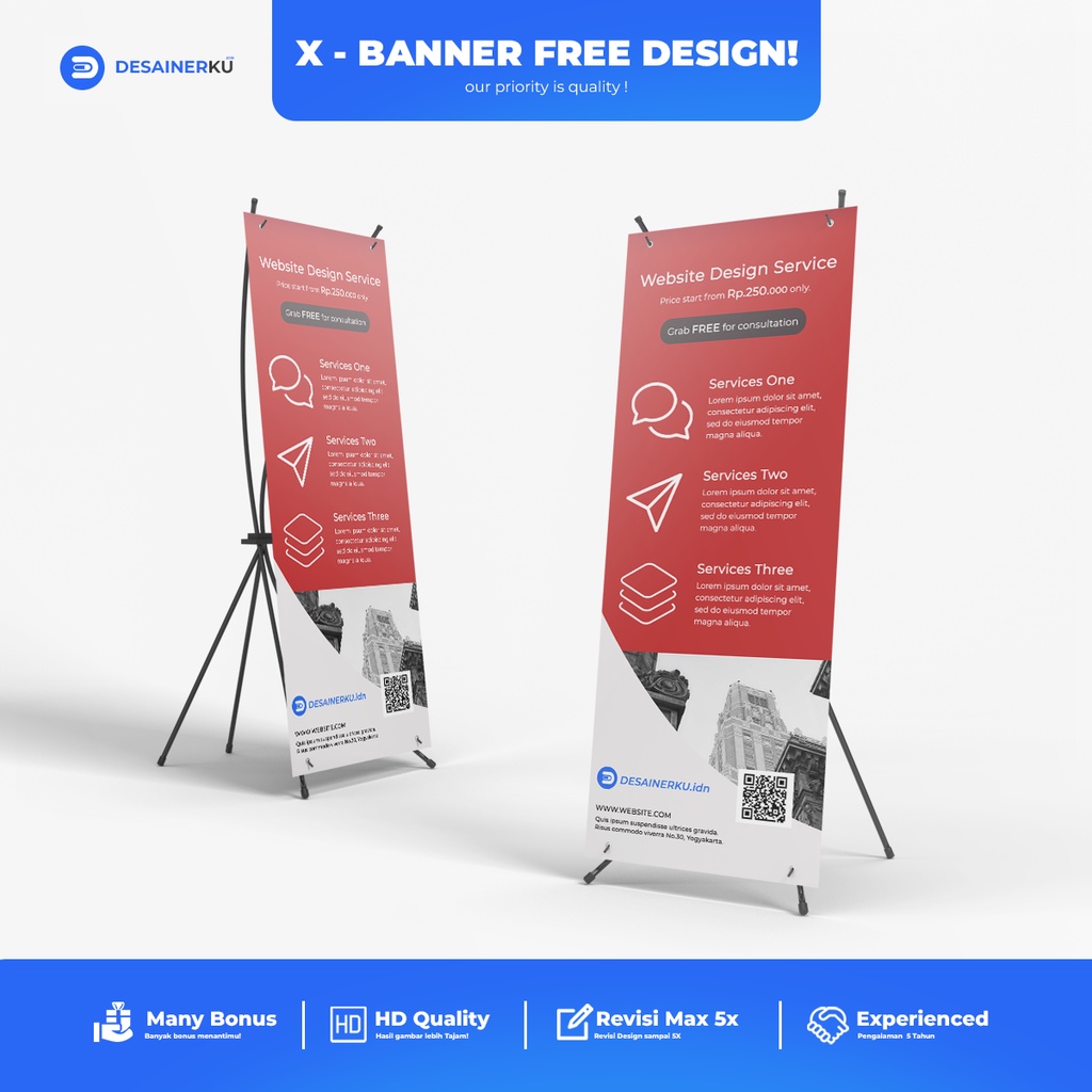 Jual X Banner (FREE DESAIN) include tiang / Paket X banner / Cetak X ...
