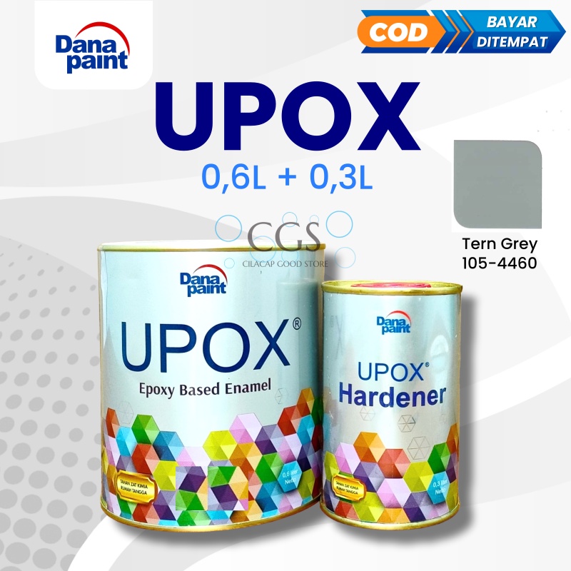 Jual Cat lantai Epoxy UPOX 0.9 liter set warna Abu Abu Tern Grey cat ...
