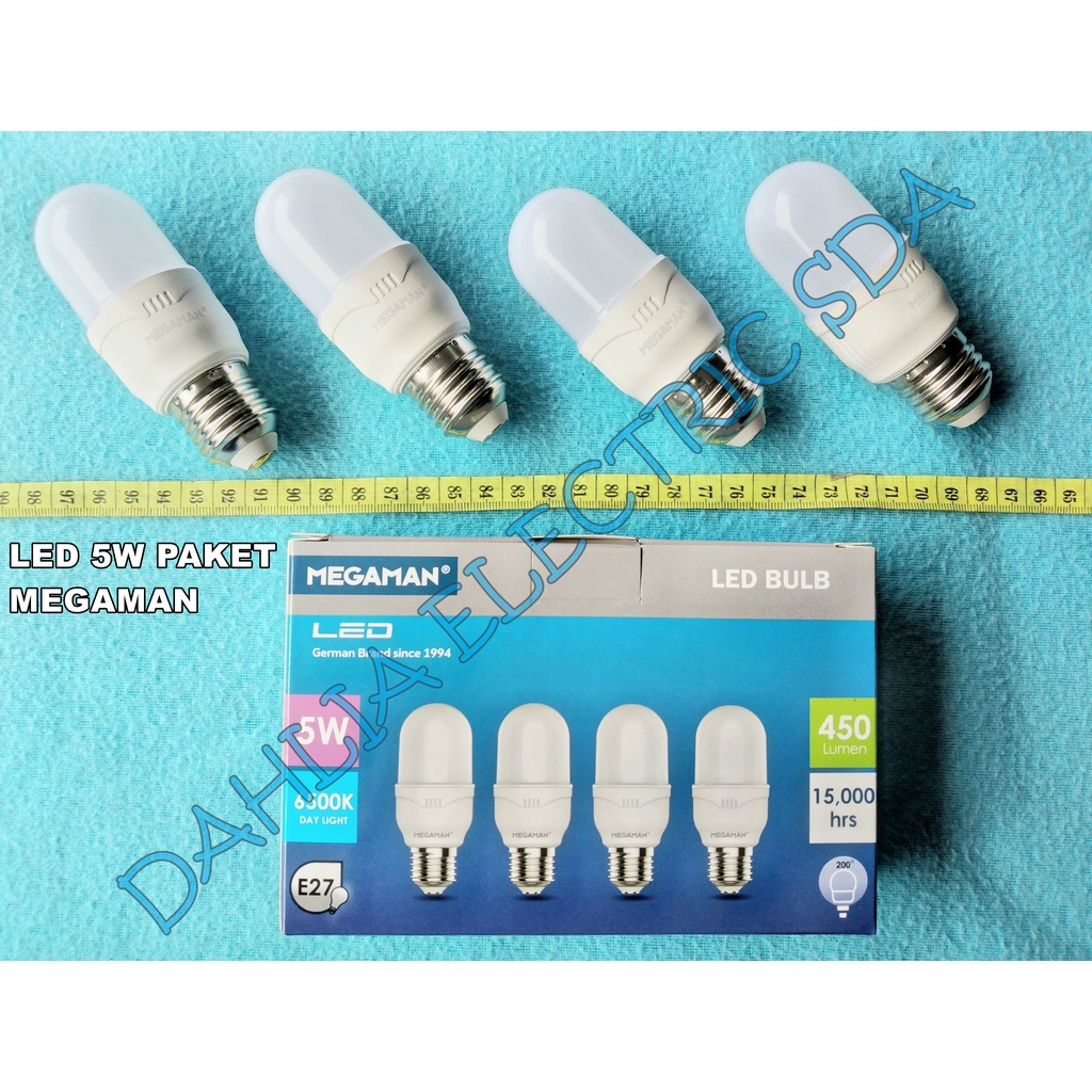 Jual LAMPU LED 5W PAKET MEGAMAN(CAHAYA PUTIH) | Shopee Indonesia