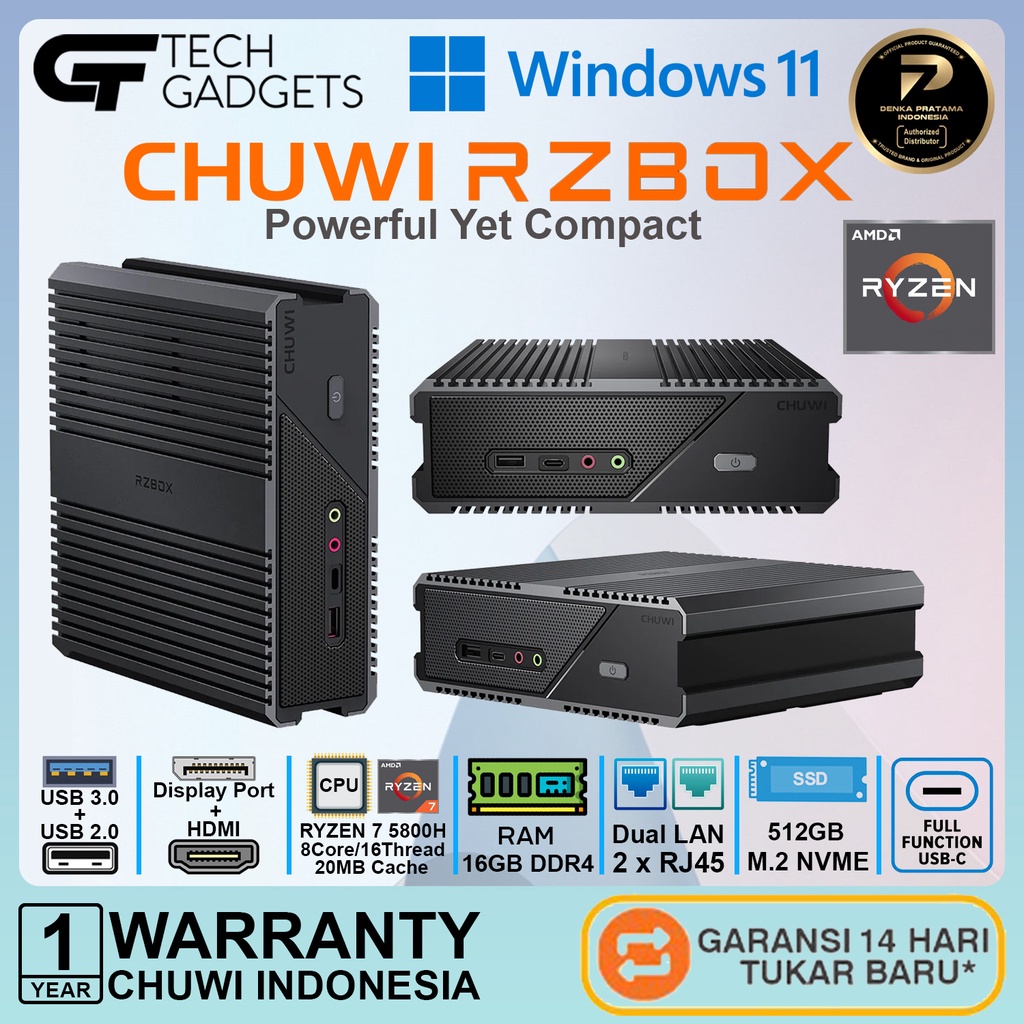 Jual CHUWI RZBOX Mini PC Gaming AMD RYZEN Octa Core 16GB RAM / 512GB ...