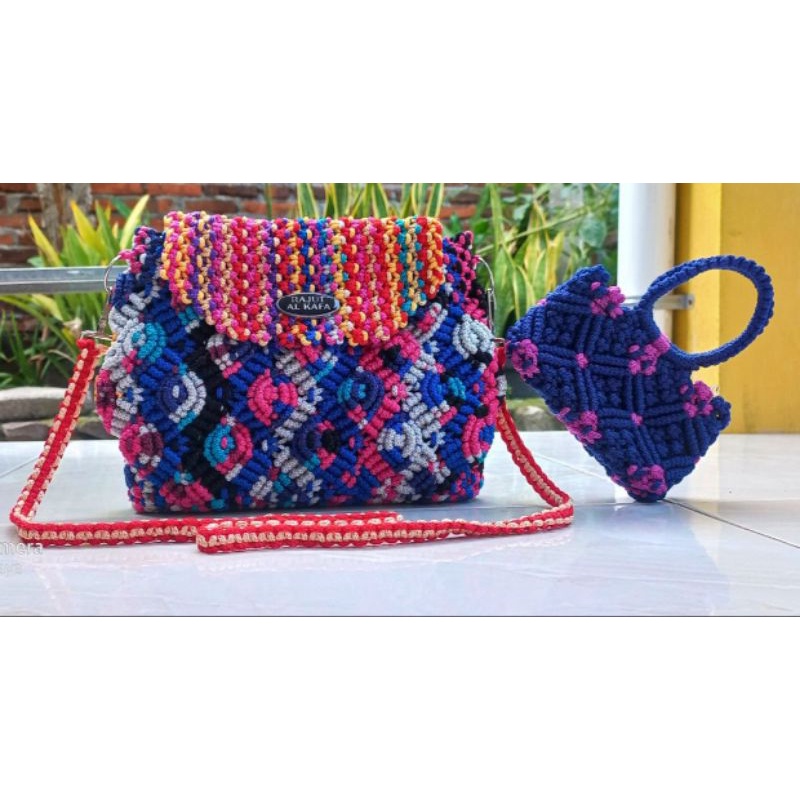 Jual Tas Selempang Rajut Wanita Bahan Tali Kur Mewah Motif Kerang Tutup ...